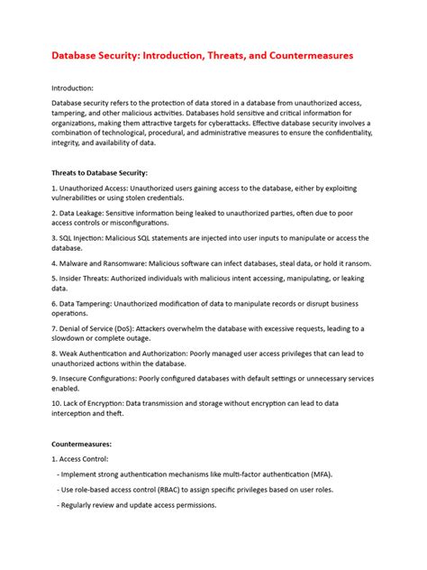 Database Security Pdf Databases Malware