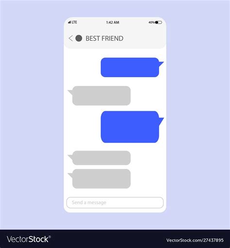 Chat App Template Vector Image On Vectorstock In 2025 App Template Chat App Templates