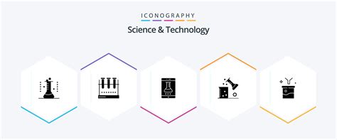 science and technology 25 glyph icon pack including data filtering big