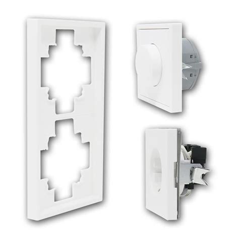 Shallow Led Rotary Dimmer And Socket 2 Frame White