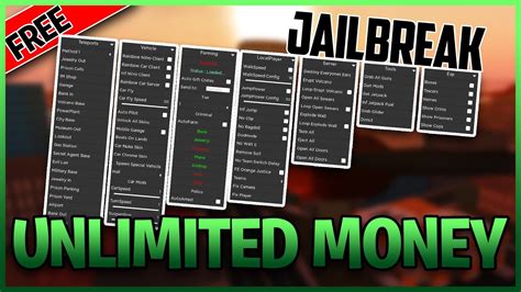 [free ] 1 Jailbreak Gui Script Jailbreak Hack Auto Farm Auto Arrest Car Mods Guns