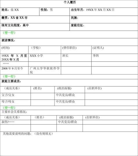 如何写入党申请书和个人履历 范文118