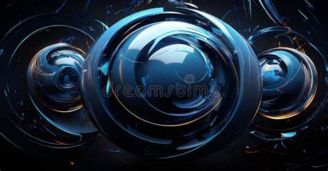 Illustration Of An Abstract Rotating Digital Sphere With Resembling