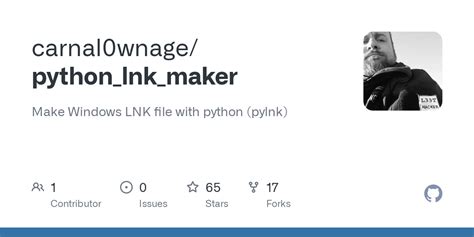 GitHub Carnal Wnage Python Lnk Maker Make Windows LNK File With Python Pylnk