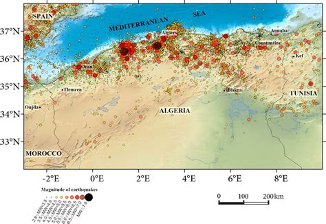 Spatial Distribution Of Earthquakes In The Compiled Pecaar Showing Download Scientific Diagram