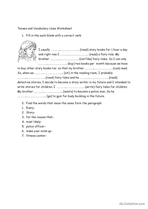 Tense And Vocbulary Cloze English Esl Worksheets Pdf And Doc