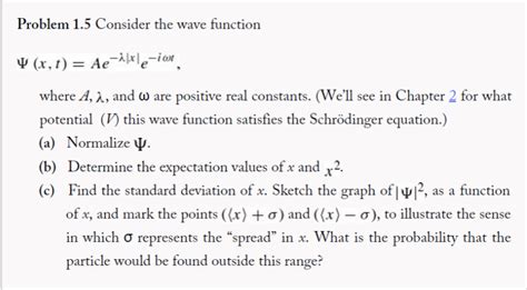 Solved Problem 1 5 Consider The Wave Function Chegg Com