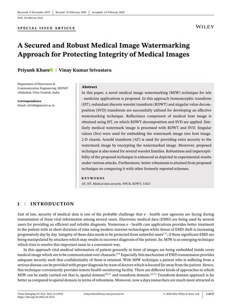 A Secured And Robust Medical Image Watermarking Approach For Protecting Integrity Of Medical