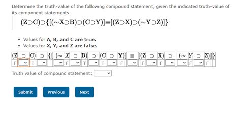 Solved Determine The Truth Value Of The Following Compound