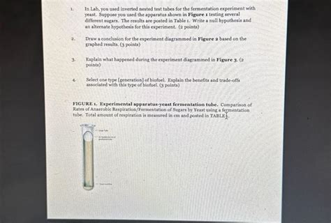 solved 1 in lab you used inverted nested test tubes for