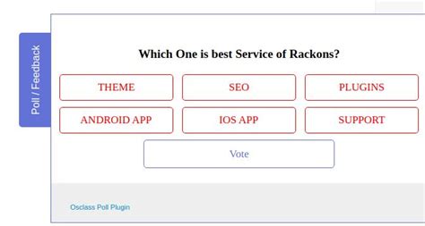 Poll Or Feedback Osclass Plugin By Rackons2015 Codester
