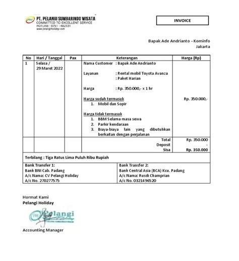 Contoh Kwitansi Sewa Mobil Yang Benar Untuk Transaksi Aman