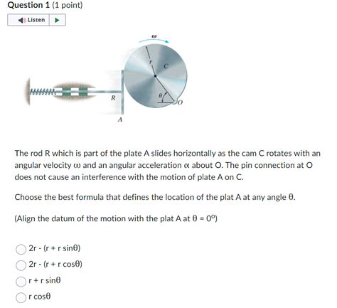 Solved The Rod R Which Is Part Of The Plate A Slides Chegg Com