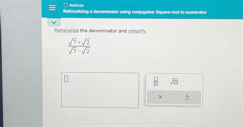 Solved Radicalsrationalizing A Denominator Using Conjugates