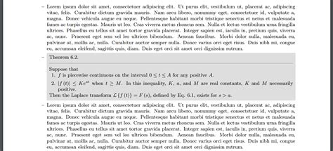 Minipage How Do I Format My Theorem Environment To Fit The Itemize