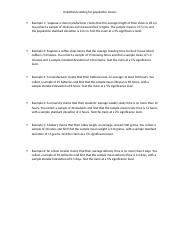 Illustrative Examples Of Hypothesis Testing For Population Means Course Hero