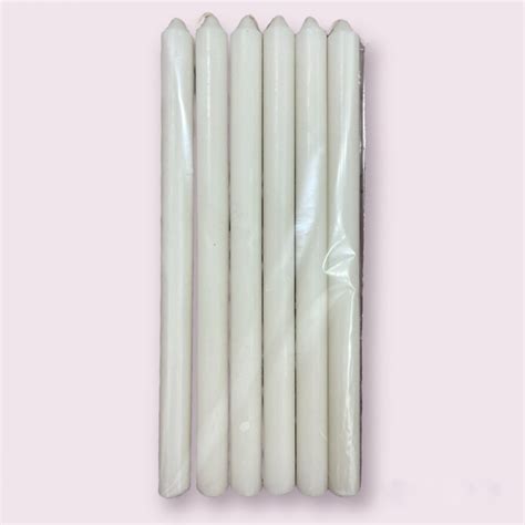 Свічка столова велика біла 27см упак 6шт фото відгуки характеристики в інтернет магазині