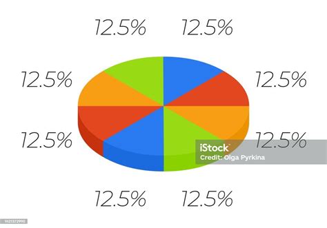 3d 파이 8 파트의 인포 그래픽에 대한 아이소메트릭 사이클 다이어그램 8에 대한 스톡 벡터 아트 및 기타 이미지 8 원형 차트 3차원 형태 Istock