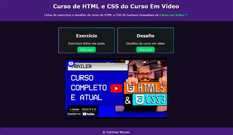 GitHub GelcimarMoraes site exercicios desafios curso em video Exercícios e Desafios do Curso