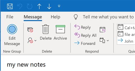 How To Add An Edit Message Button To The Outlook Ribbon Reflecting Power