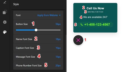 Step 3 Customizing Click To Call Widget On Style Tab Elfsight Help