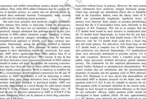 Size And Positional Constraints On Effective Psoralen Substituents A Download Scientific