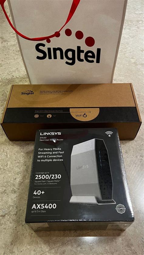 FULL SET Next Gen Wifi Router Linksys E Pair Singtel Wifi