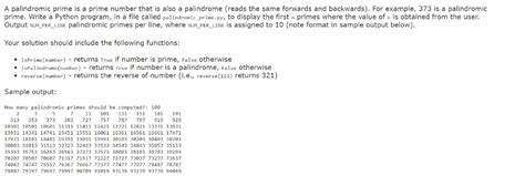 solved a palindromic prime is a prime number that is also a