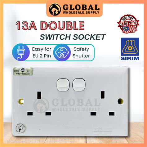 Ready Stock Sirim 13a Double Switch Socket 2 Way Switch Socket Switches Wall Socket Easy For 2 Ready Stock Sirim 13a Double Switch Socket 2 Way Switch Socket Switches Wall Socket Easy For 2