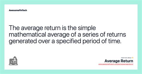 Average Return AwesomeFinTech Blog