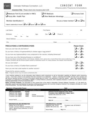 Colorado Influenza And Pneumonia Immunization Consent Form Blank