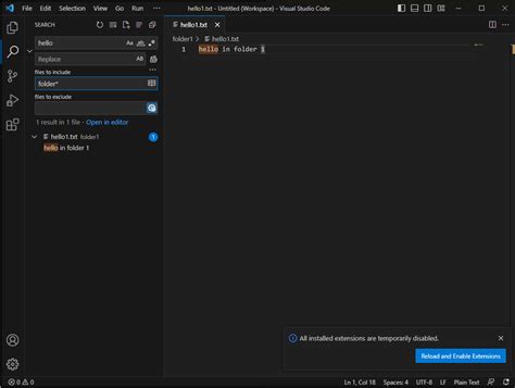 Vscode Workspace With Multiple Folders Search Files To Include Does Not Work As Expected