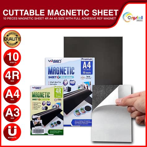 Yasen Magnetic Sheet 4r A4 A3 Size Plain And With Adhesive For Diy Ref Magnet Cuttable