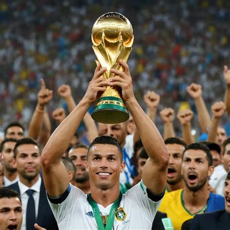 صورة رونالدو وهو يرفع كأس بيكاسو الخليج Gulf Picasso