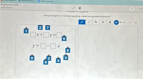 Using The Digits 0 9 Without Repeating Create Two Equivalent Equations