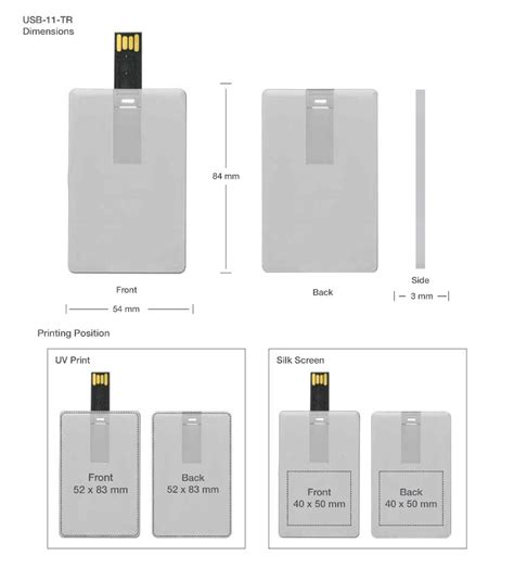 Transparent Card Size USB Flash Drives Promotional Gifts Customised