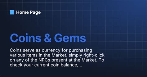 Coins Gems Home Page