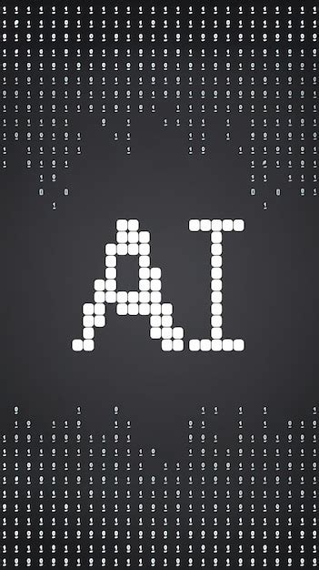 Artificial Intelligence With Text Ai In Binary Code Virtual Screen Premium Ai Generated Image