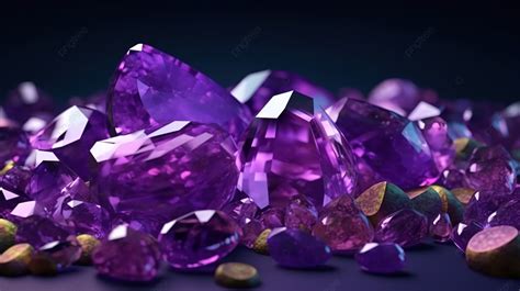 3d Render Of Amethyst Stone In Various Gem Shapes Background Diamond Ring Diamond Jewellery