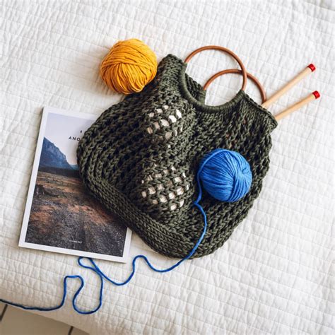 Big Cotton The Loop Bag Knitting Pattern Lauren Aston Designs