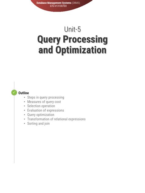 Query Processing And Optimization Pdf Databases Relational Model