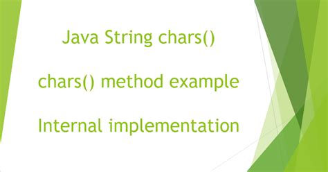 Java 9 String Chars Method Example Internal Implementation