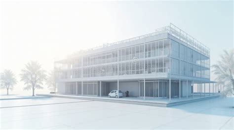 3d Model Wireframe Building Design For Modern Architecture Stock