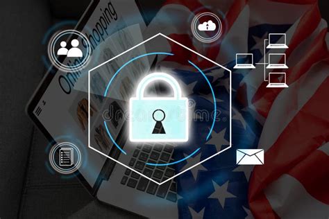 Digital Padlock Icon Cyber Security Network And Data Protection Technology On Virtual Interface