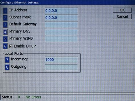 Configure Ethernet Settings