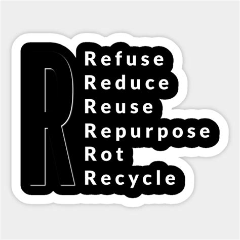 R Refuse Reduce Reuse Repurpose Rot Recycle Refuse Reduce Reuse Repurpose Rot Sticker