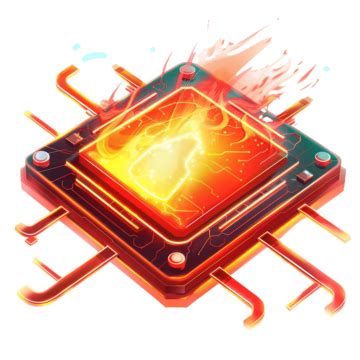 Cartoon Overheating Computer Chip Overheating Computer Chips PNG Transparent Image And