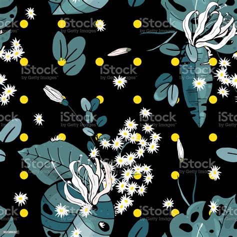 빈티지 배경입니다 배경 화면입니다 핸드 그린입니다 벡터 일러스트입니다 유행 꽃 패턴입니다 격리 된 완벽 한 패턴입니다 꽃 식물에 대한 스톡 벡터 아트 및 기타 이미지