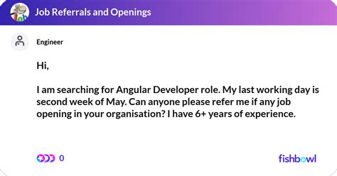 Hi I Am Searching For Angular Developer Role My Fishbowl
