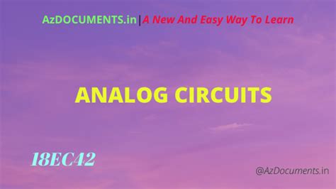 ANALOG CIRCUIT 18EC42